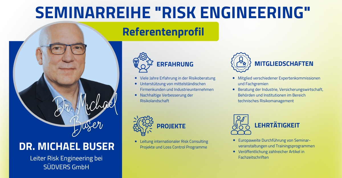 Seminarreihe "Risk Engineering": Unser Referent Dr. Michael Buser - DVA